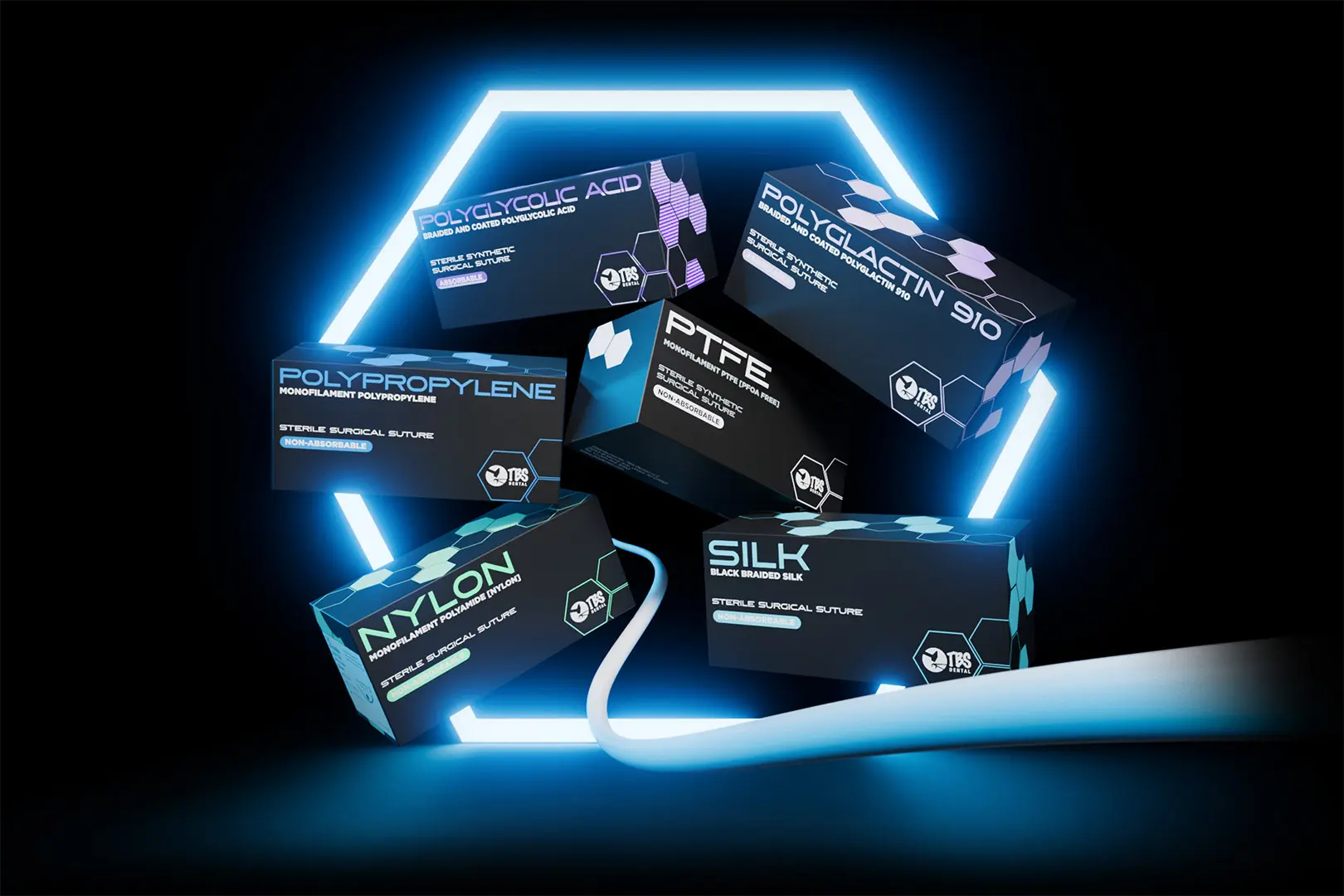 TBS Polyglycolic Acid (PGA) Sutures (12 Pack) | TBS Dental