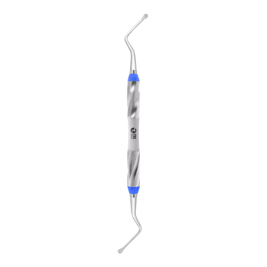 Surgical Serrated Curette, Extended Shank, Small, TWIST Handle | TBS Dental